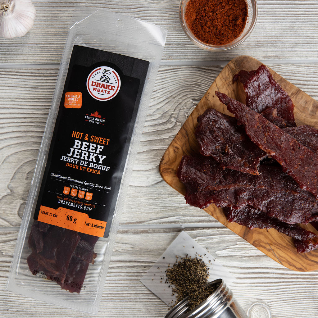 Hot & Sweet 80g Beef Jerky | 100% Canadian Beef | Jerky in a Box